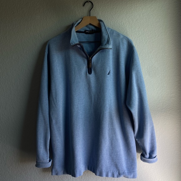 Nautica | Sweaters | Nautica Baby Blue Quarter Zip Large Excellent ...